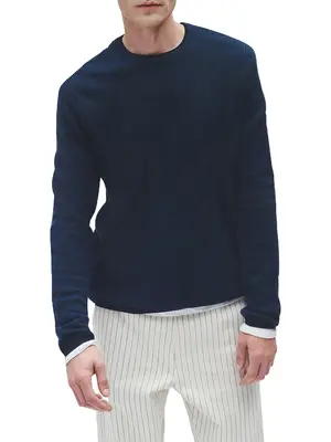 Rag & Bone Rag & Bone Harvey Crewneck Cotton Sweater Blue