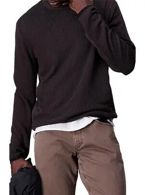 Rag & Bone Rag & Bone Harvey Crewneck Cotton Sweater Slatebrown
