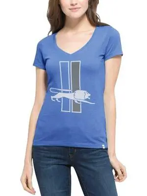 '47 Detroit Lions Graphic V-neck T-shirt - Blue