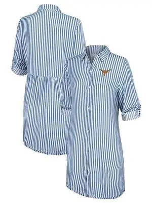 Tommy Bahama Texas Longhorns Chambray Stripe Shirt Dress - Light Blue