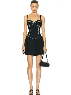 Caroline Constas Orella Mini Dress - Black & Off White