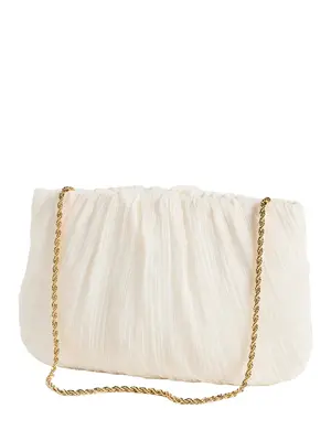 LOEFFLER RANDALL Brit Pleated Pouch - Pearl