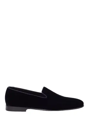 Manolo Blahnik Mario Velvet Loafers - Blue