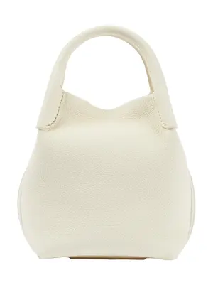Loro Piana Bale Micro Leather Tote - White