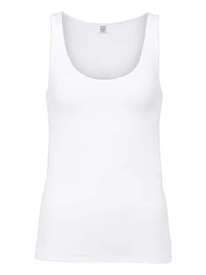 TOTEME Ribbed-knit Cotton-blend Tank Top - White