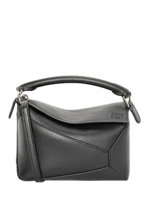 Loewe Leather Puzzle Edge Top-handle Bag - Black