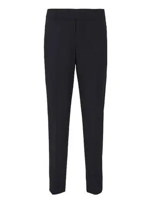 Giorgio Armani Wool Crêpe Flat-Front Trousers Navy