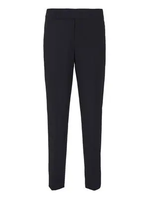 Giorgio Armani Wool Crêpe Flat-Front Trousers Navy_blue