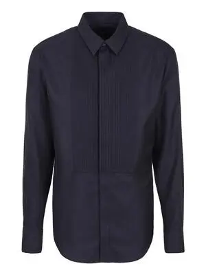 Giorgio Armani Pleated Cotton Shirt - Black