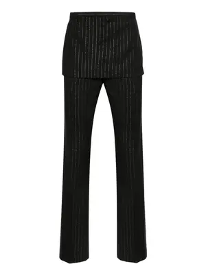 Acne Studios Pinstripe-pattern Trousers - Black