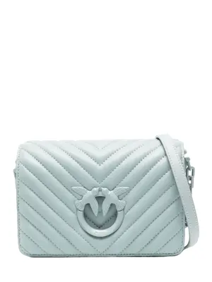 Pinko Mini Love Click Chevron Crossbody Bag - Blue