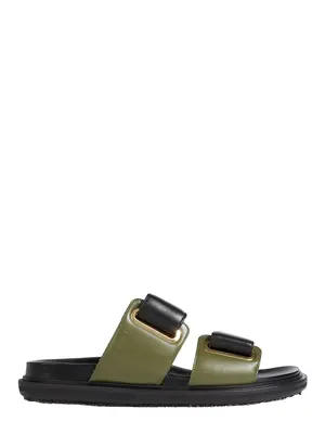 Marni Fussbett Two-Tone Padded Leather Sandals Black