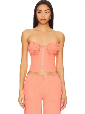 LOVERS AND FRIENDS X Anja Dujakoviä Bruna Bustier Top - Soft Orange