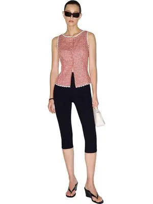 REFORMATION Amela Linen Top Red