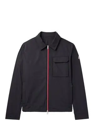 Moncler Logo-appliquéd Grosgrain-trimmed Shell Overshirt - Black