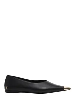 ANINE BING Nina Flats With Metal Toe Cap - Black