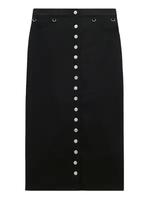 COURREGES Multiflex Denim Midi Skirt - Black