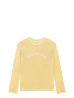 COURREGES Logo-print Mesh T-shirt - Yellow