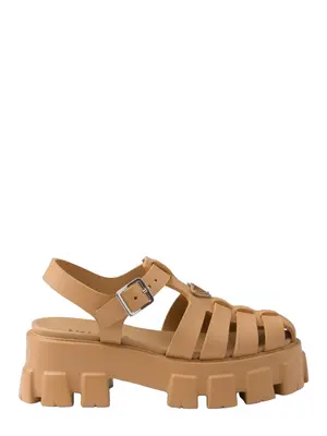 Prada Monolith 55mm Platform Sandals - Neutrals