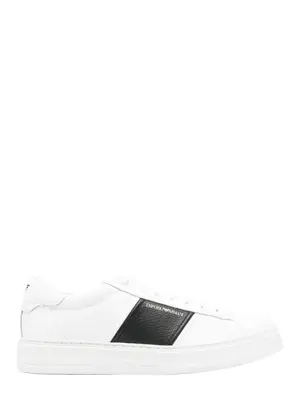 EMPORIO ARMANI Emporio Armani Logo-Printed Leather Sneakers