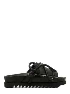 GUIDI Lace-up Leather Sandals