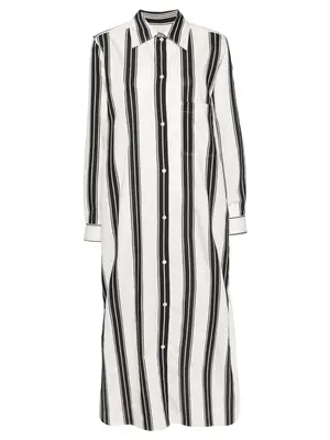 TOTEME TOTEME Stripe-Pattern Shirt Dress Black