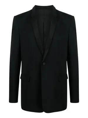 MODES Satin-trim Single-breasted Blazer - Black