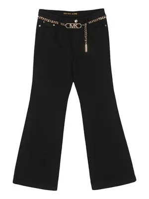 Michael Kors Chain-belt Flared Jeans - Black