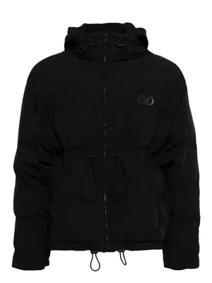 Valentino Garavani Vlogo Hooded Puffer Jacket - Black