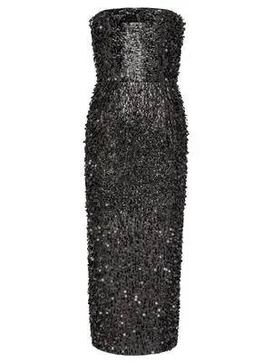MAISON MARGIELA Hand-embroidered Sequin Midi Dress - Black