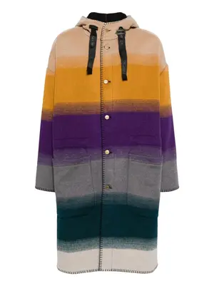 Roberto Cavalli Blanket Stitched Colour-block Coat - Multicolour