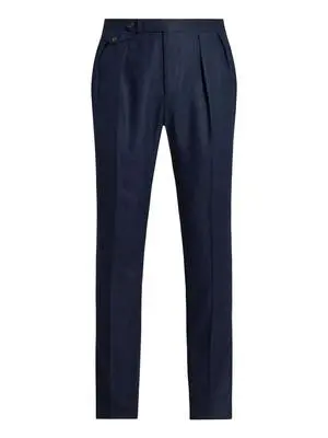 Polo Ralph Lauren Pleat-detail Linen Trousers - Blue