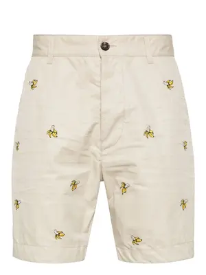 Dsquared2 Banana-embroidered Bermuda Shorts - Neutrals