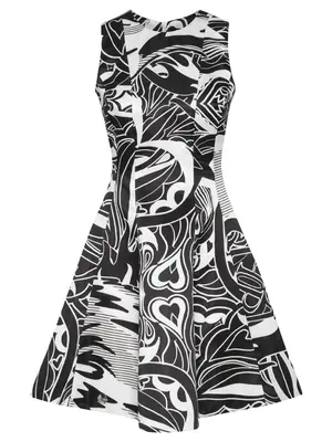 Philipp Plein Graphic-print Duchess Mini Dress - Black