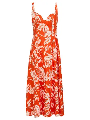 Mara Hoffman Perdita Floral-print Hemp Maxi Dress - Tomato Red