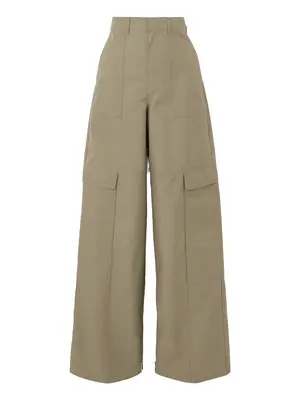 Loewe Cotton-blend Twill Straight-leg Cargo Trousers - Green