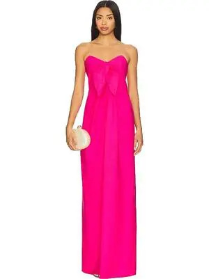 Caroline Constas Kaia Bow Accent Dress - Pink Peacock