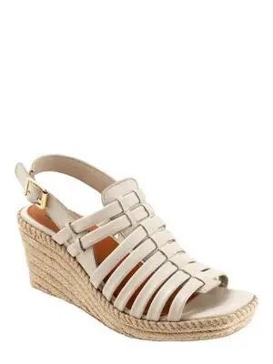 Softwalk Havana Espadrille Wedge Sandals - Ivory