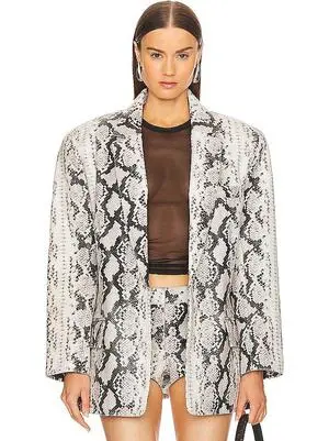 Retrofete Chloe Leather Blazer - Neutral Snake