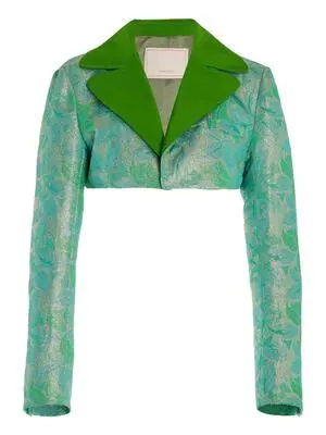 HARBISON Quantum Brocade Cropped Blazer