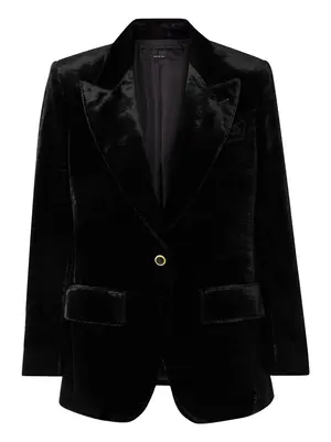 TOM FORD Wool-blend Velvet Blazer - Black
