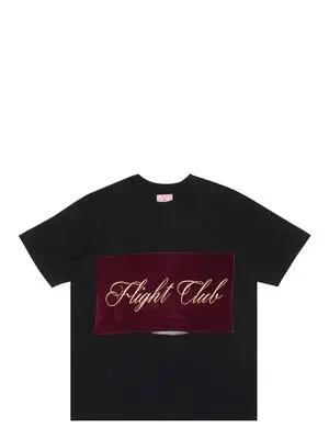 FLIGHT CLUB Script T-shirt /velour Burgundy - Black