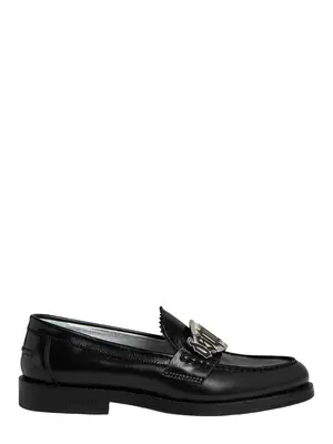 Dsquared2 Logo-plaque Leather Loafers - Black