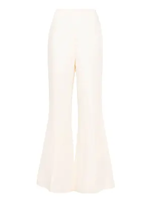 TWINSET Pressed-crease Flared Trousers - Neutrals
