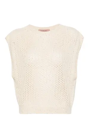 TWINSET Sequined Knit Top - Neutrals