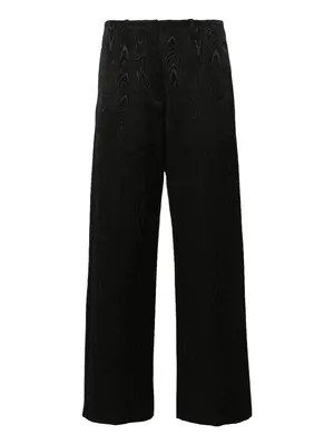 FORTE_FORTE Patterned Jacquard Straight-leg Trousers - Black
