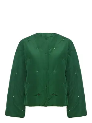 SLEEPER Sleeper Faux Pearl-Embellished Bomber Jacket