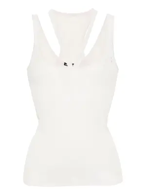 ANDREĀDAMO Fine-ribbed Cut-out Tank Top - Neutrals