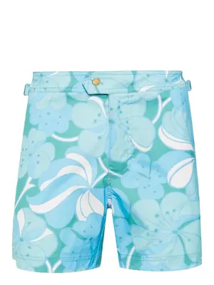 TOM FORD Floral-print Swim Shorts - Blue