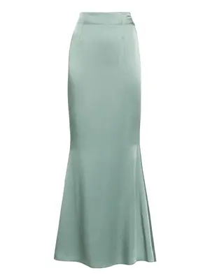 STYLAND Satin Godet Maxi Skirt - Green